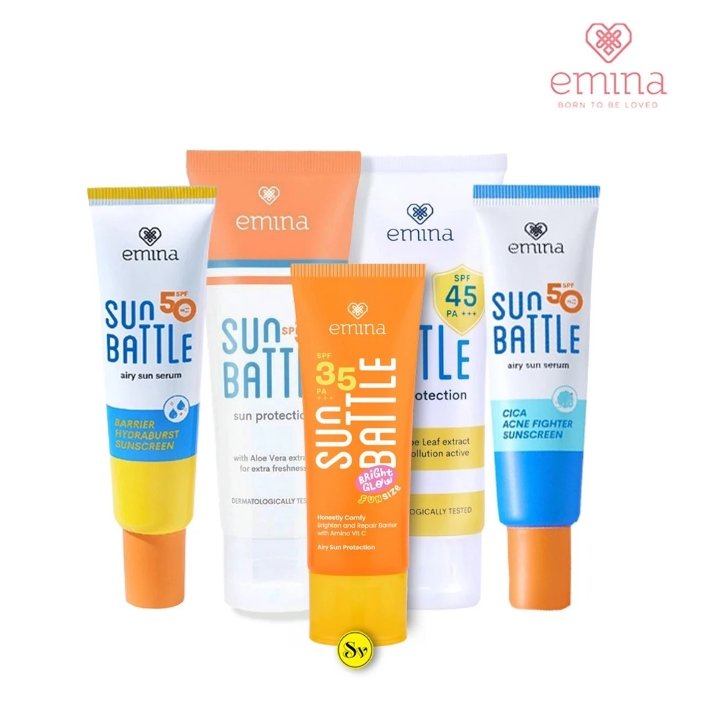 Jual EMINA SUNCREEN SUN BATTLE SPF 50 | EMINA CICA ACNE FIGHTER SUNSCREEN | EMINA BARRIER ...