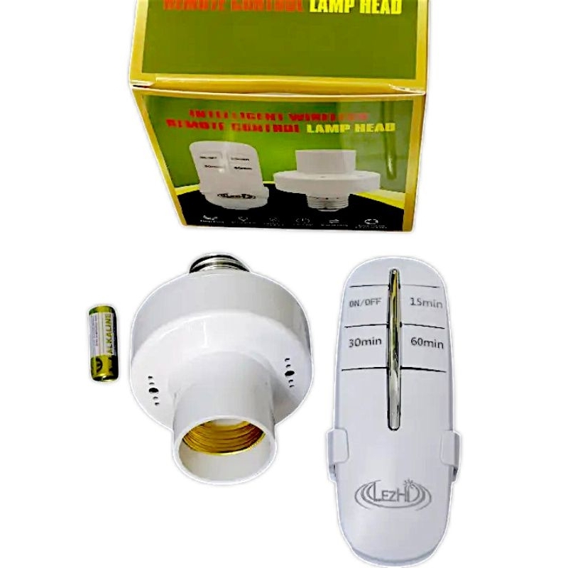 Jual Fitting Lampu Remote Control Wireless E27 220V Socket 1 Set plus ...