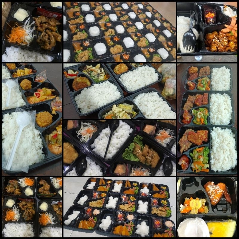 Jual paket bento nasi box daging nasi box ayam chicken rice crispy nasi ...