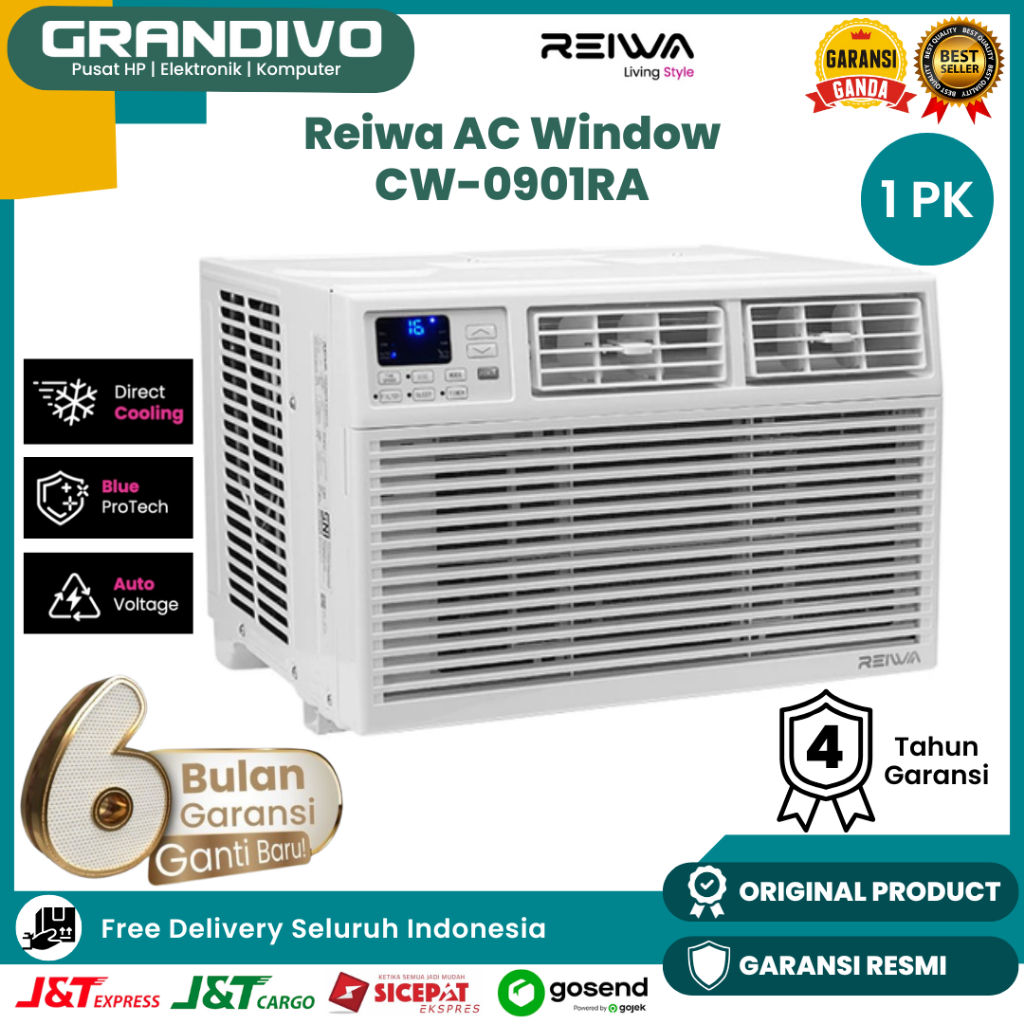 Jual AC Window Reiwa 1PK CW 0901RA Low Watt 9000Btu Refrigerant R32 ...