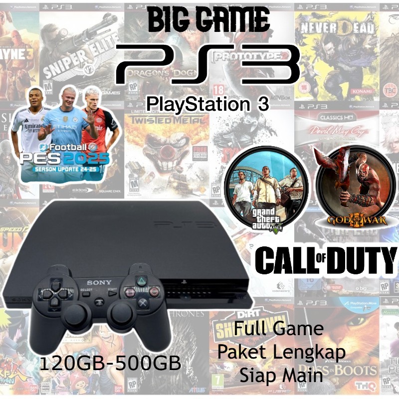 Jual PS3 SLIM Playstation HDD 500GB Full games FIRMWARE TERBARU ...