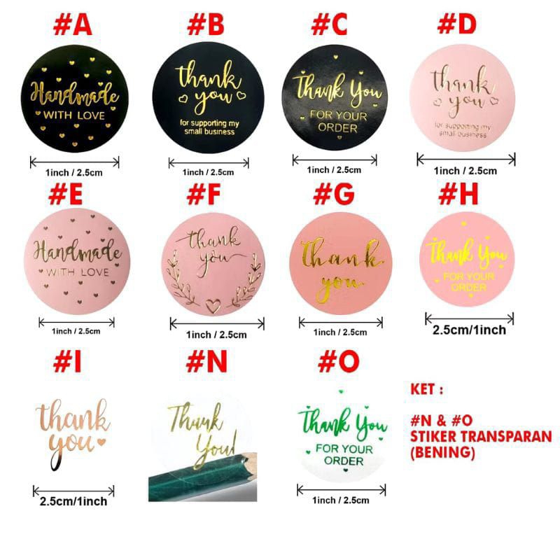 Jual Sticker Thank You ISI 50PCS Sticker Label Makanan Sticker Toples ...