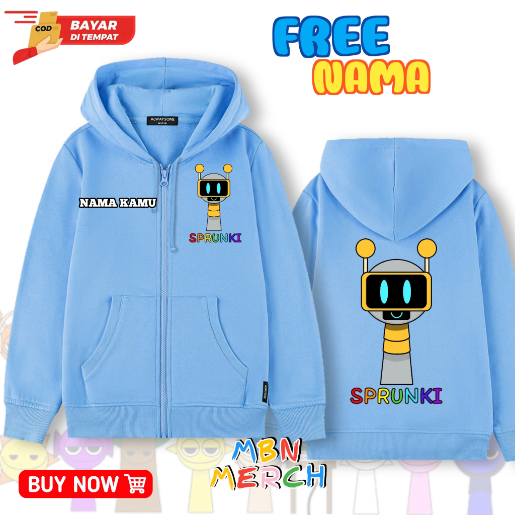 Jual Hoodie zipper anak sprunki karakter/jaket resleting | Shopee Indonesia