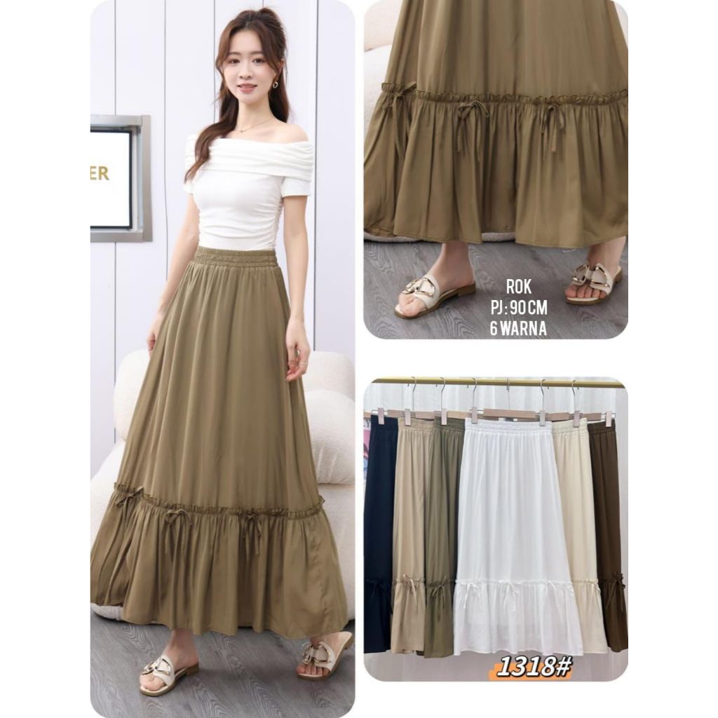 Jual ROK WANITA POR 1318# MODEL PITA RAMPEL BAWAH COTTON BANGKOK ...
