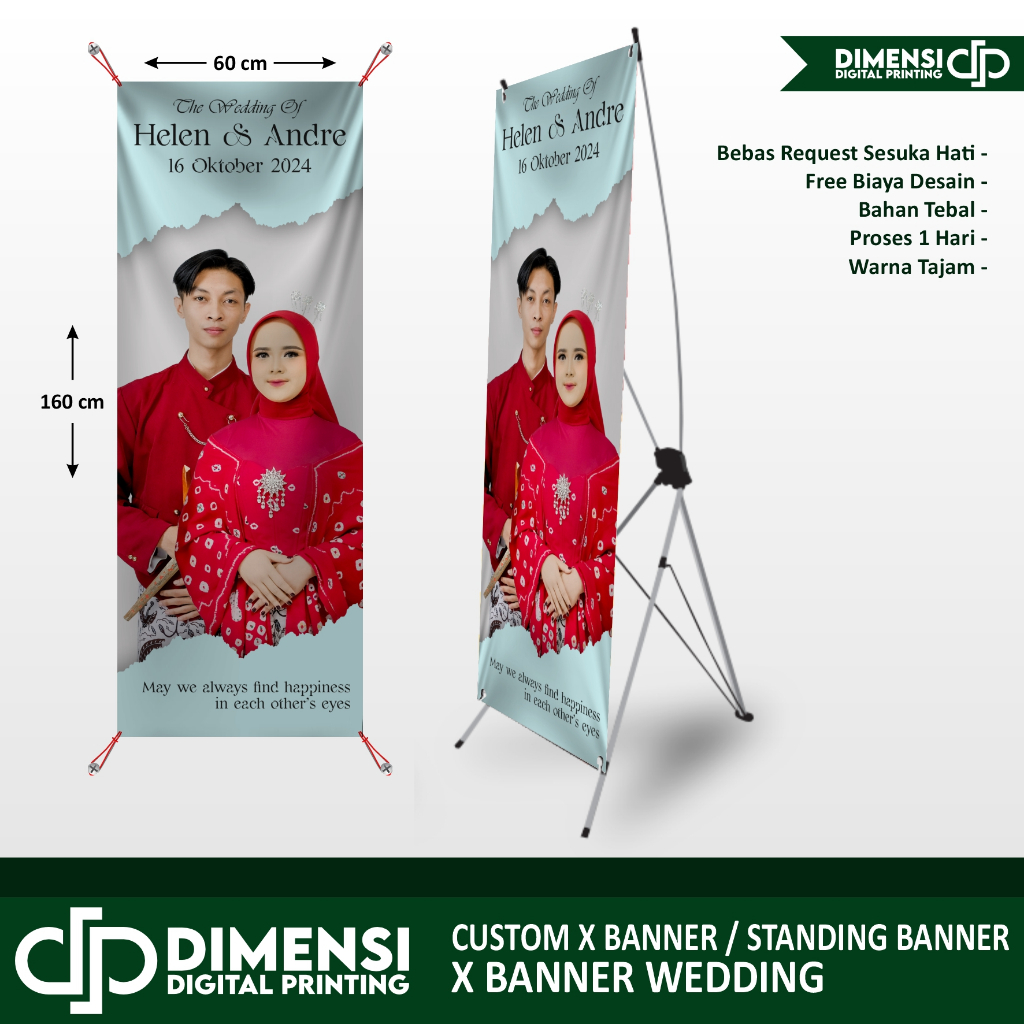 Jual CUSTOM X BANNER / SPANDUK SAVE THE DATE WEDDING / SPANDUK WEDDING ...