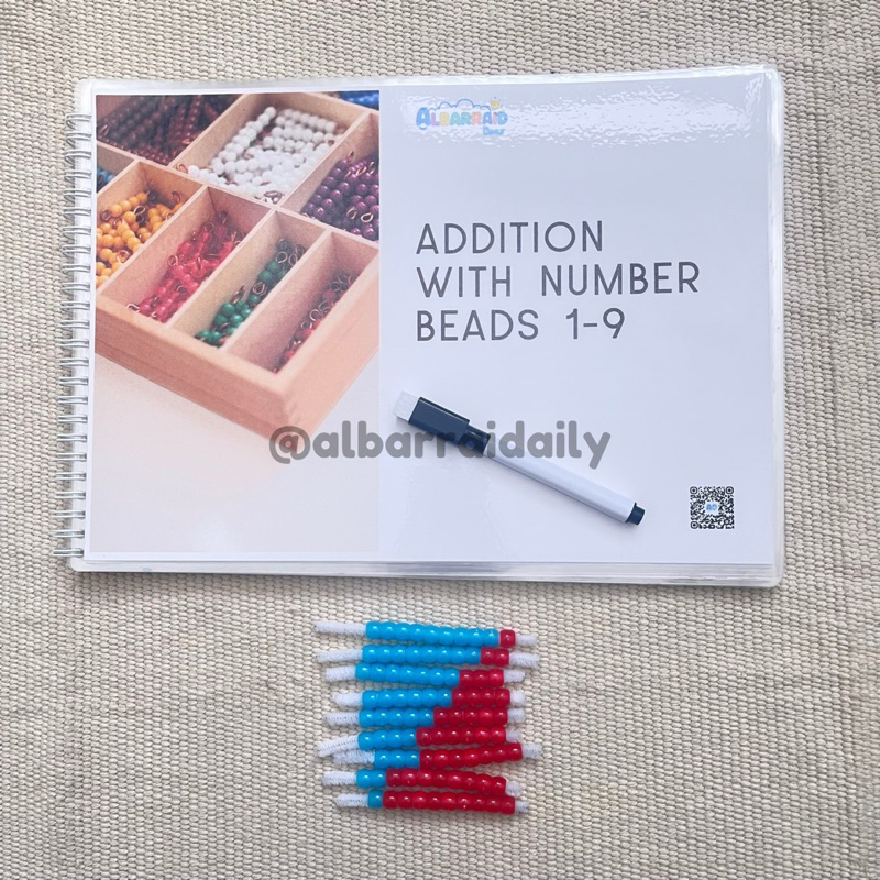 Jual Worksheet Matematika Penjumlahan dengan Number Beads Montessori ...