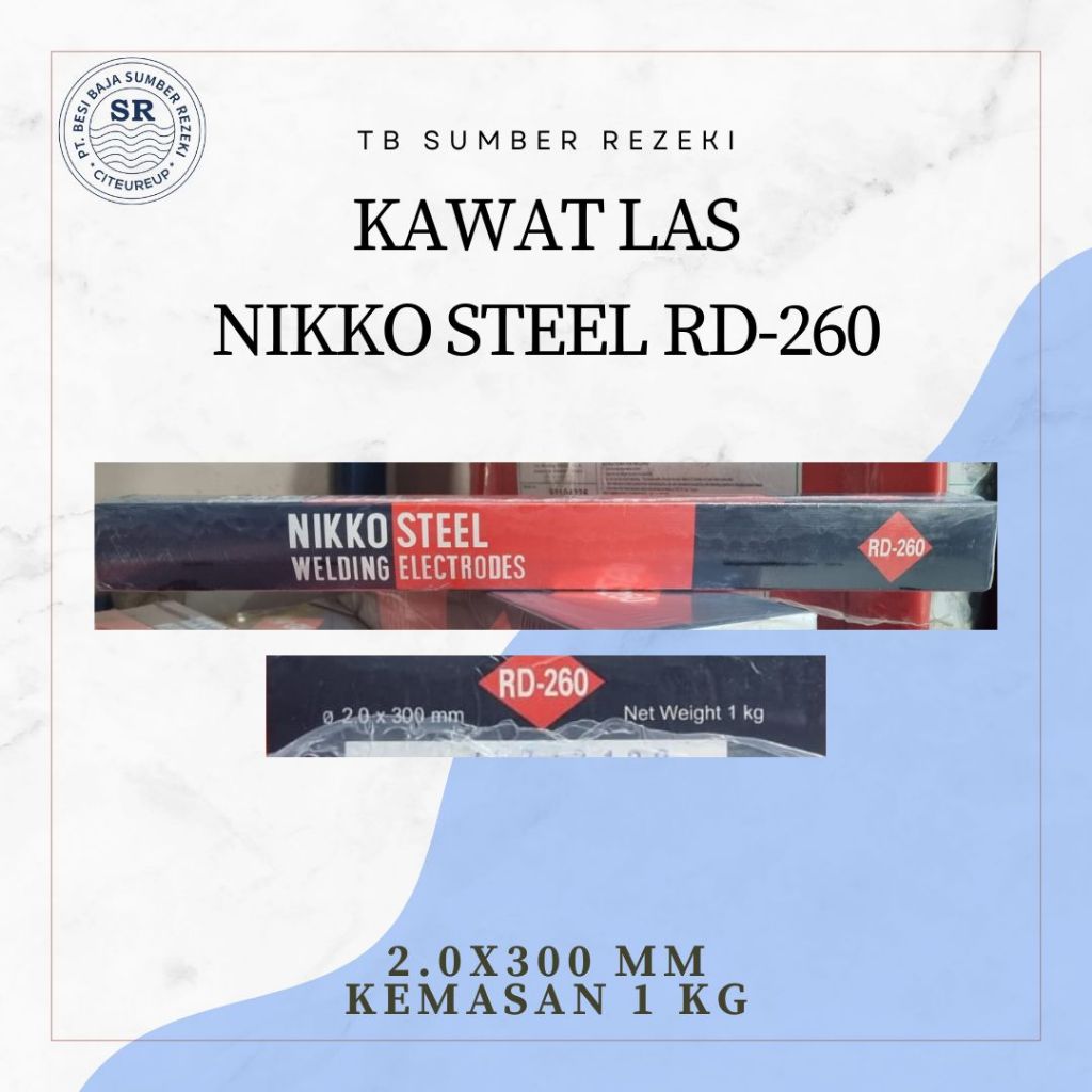 Jual KAWAT LAS NIKKO STEEL RD 260 2 MM UKURAN 1 KG | Shopee Indonesia