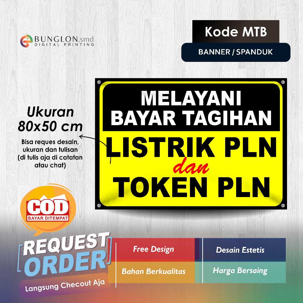 Jual SPNDUK BANNER MELAYANI TAGIHAN LISTRIK PLN DAN TAGIHAN PLN KODE ...