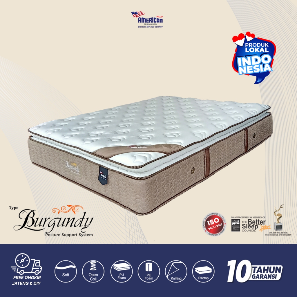 Jual American Pillo Springbed Type Burgundy Pillo Top Garansi 10 Tahun ...