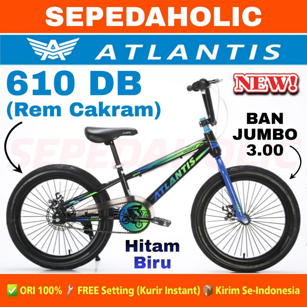 Jual Sepeda Anak Laki BMX ATLANTIS 610 DB REM CAKRAM Ukuran 20 Inch Ban ...