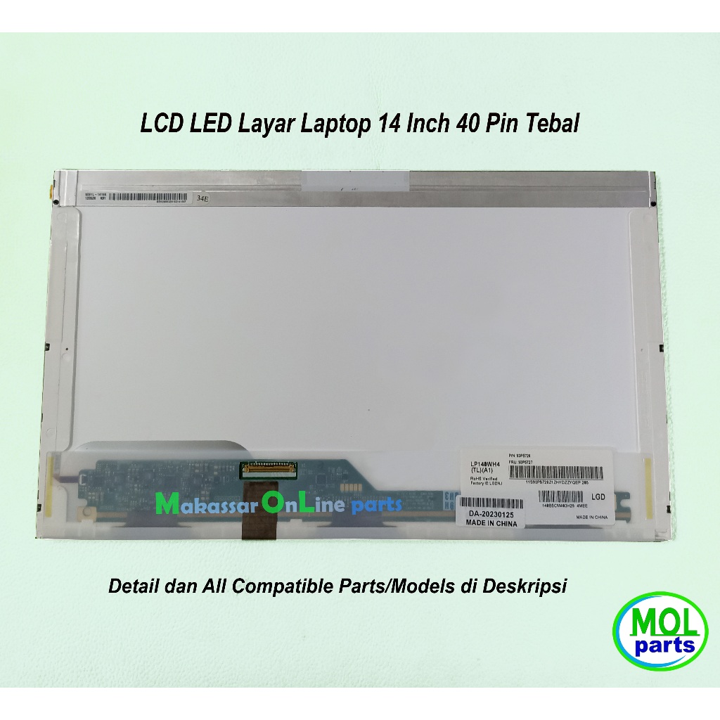 Jual LCD LED Layar Laptop 14 Inch 40 Pin Tebal | Shopee Indonesia