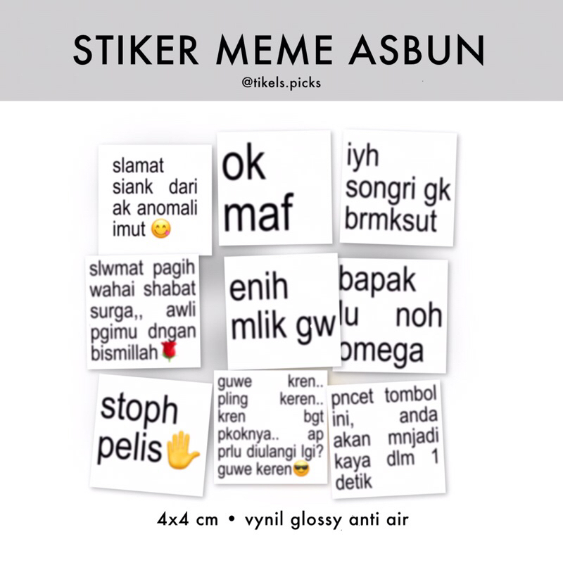 Jual STIKER MEME ASBUN BRAT | Stiker vynil anti air laminating untuk ...