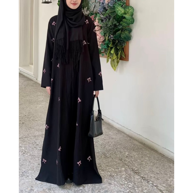 Jual GIRLFASHIONSTORY ORIGINAL ABAYA COQUETTE PITA RIBBON GAMIS ...