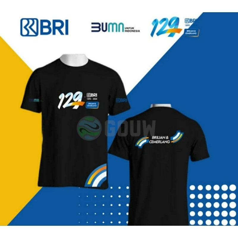Jual SERAGAM ULANG TAHUN BRI KE-129 TAHUN BAJU KAOS TSHIRT STAFF KARYAWAN HUT BANK RAKYAT ...