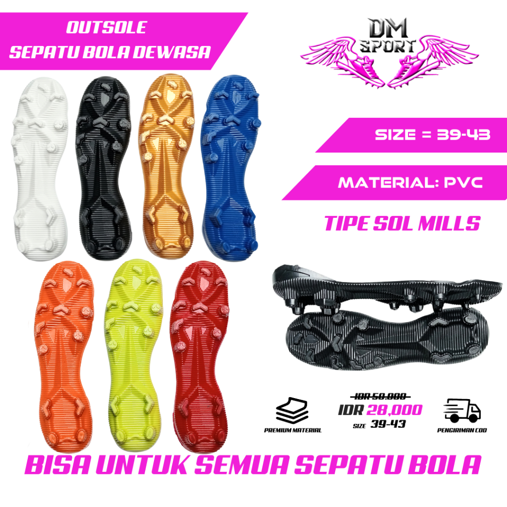 Jual Sol Sepatu Bola | outsole Sepatu Telapak sepatu Bola Polos [ non ...