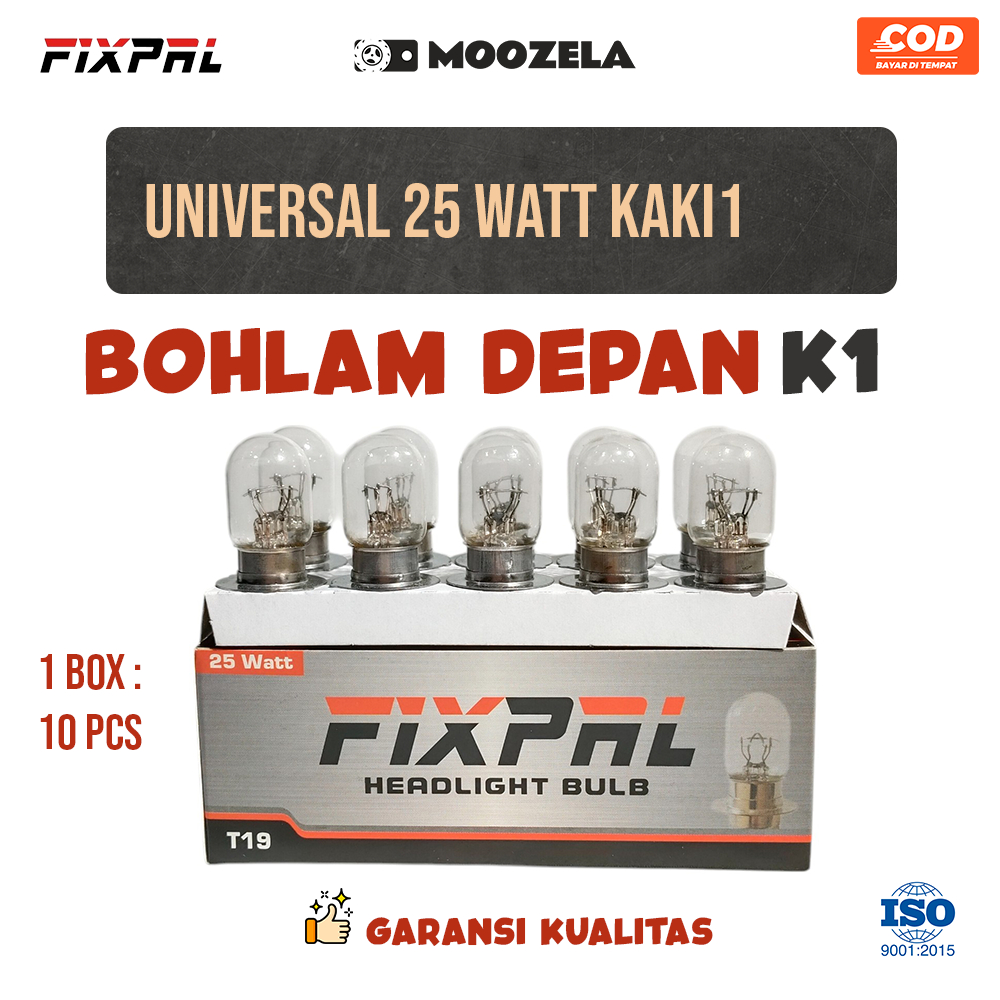 Jual FIXPAL 1 kotak (10pcs) BOHLAM LAMPU DEPAN fixpal T19 12V K1 25 ...