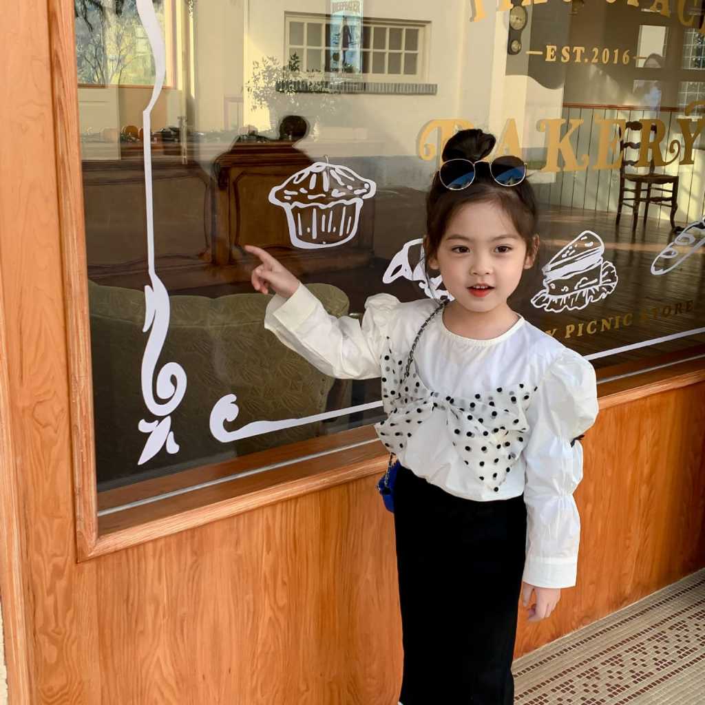 Jual KANINA GIRL SET Baju Anak Perempuan Set Polkadot Bow Atasan Lengan ...