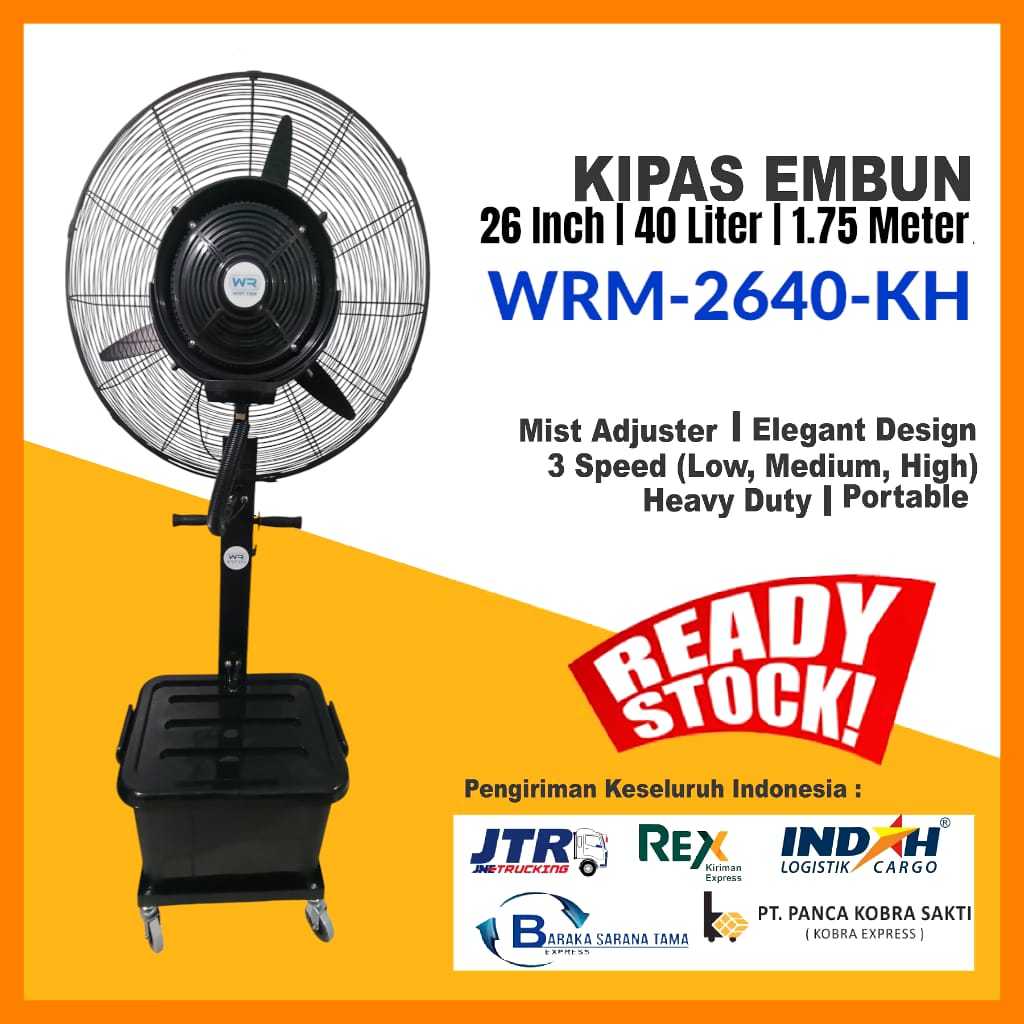 Jual Kipas Angin Embun Air Kabut 26 inch , 40 Liter , Tinggi 1.75meter ...