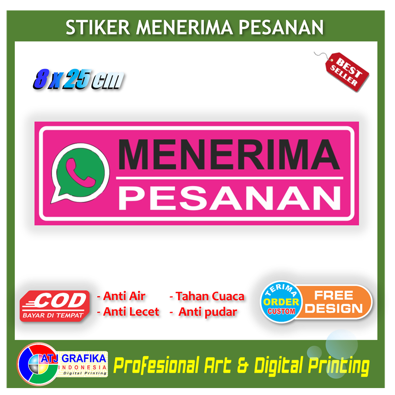 Jual Stiker menerima pesanan informasi pembeli sticker toko warung ...