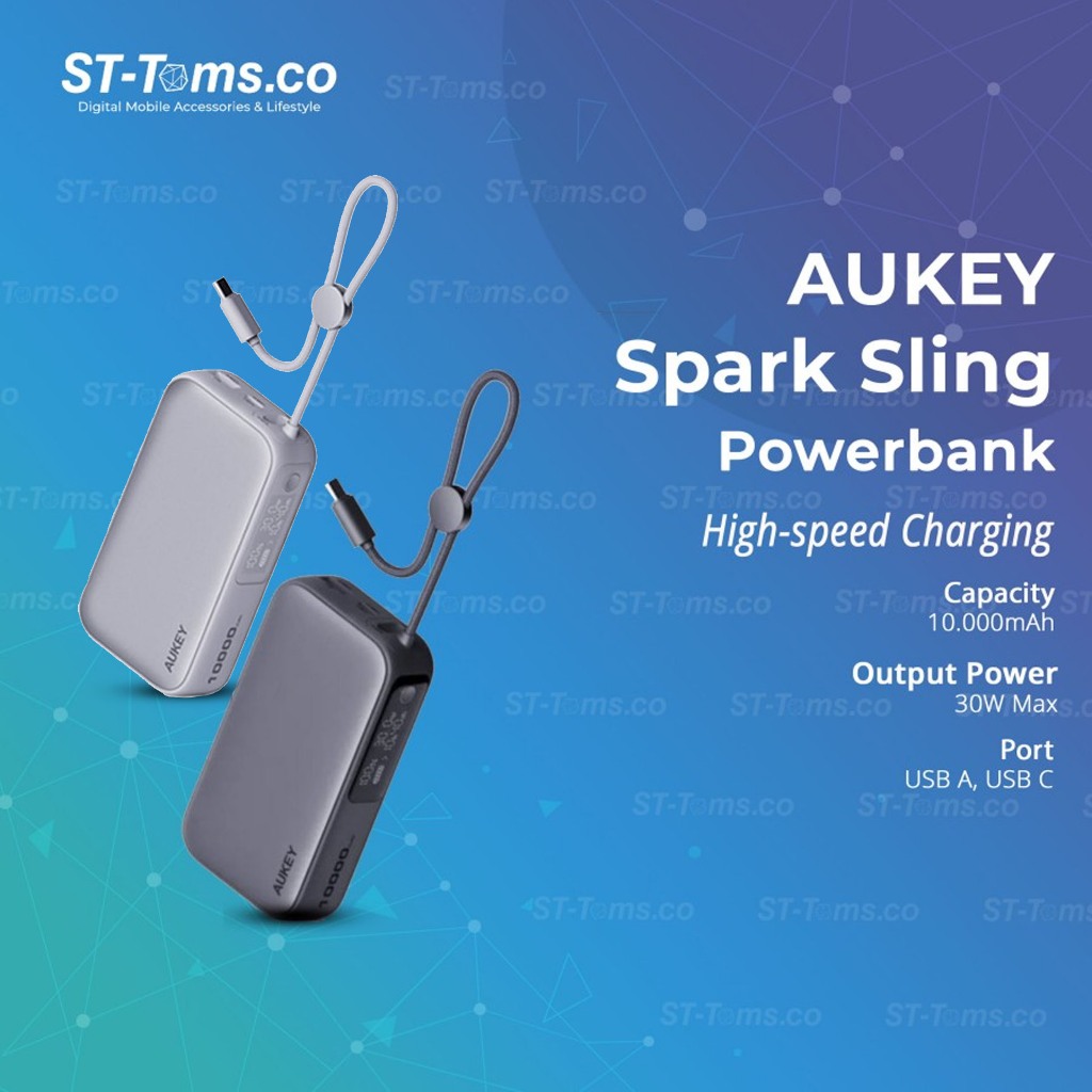 Jual Aukey Spark Sling 10000mAh Powerbank Fast Charging 30W PD Built-in ...