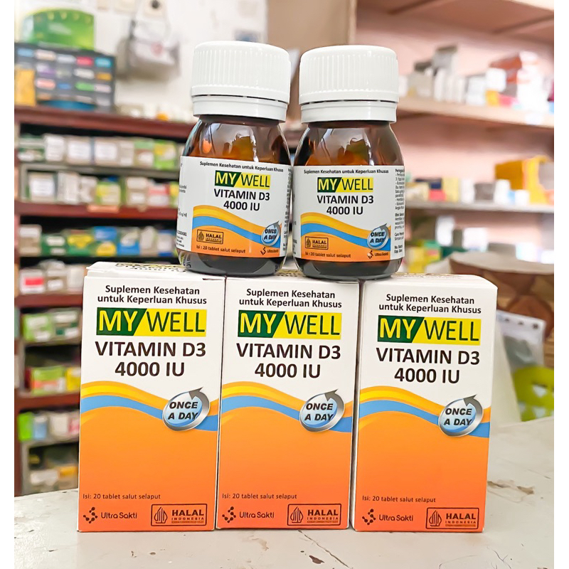 Jual MY WELL VITAMIN D3 4000 IU BOTOL 20 TABLET | Shopee Indonesia