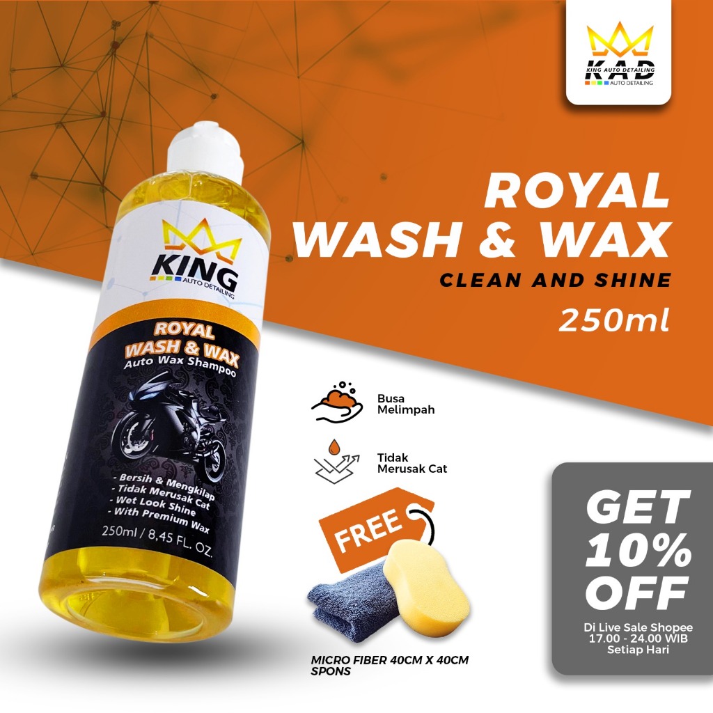 Jual King Royal Shampoo Wash & Wax 250ml Hi Foam pH Balace Sabun Cuci ...