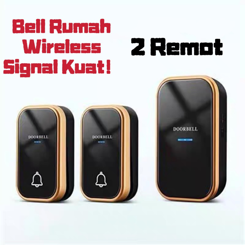 Jual Bel Rumah Wireless Door Bell Waterproof Pintu 2 Remot 1 Receiver ...