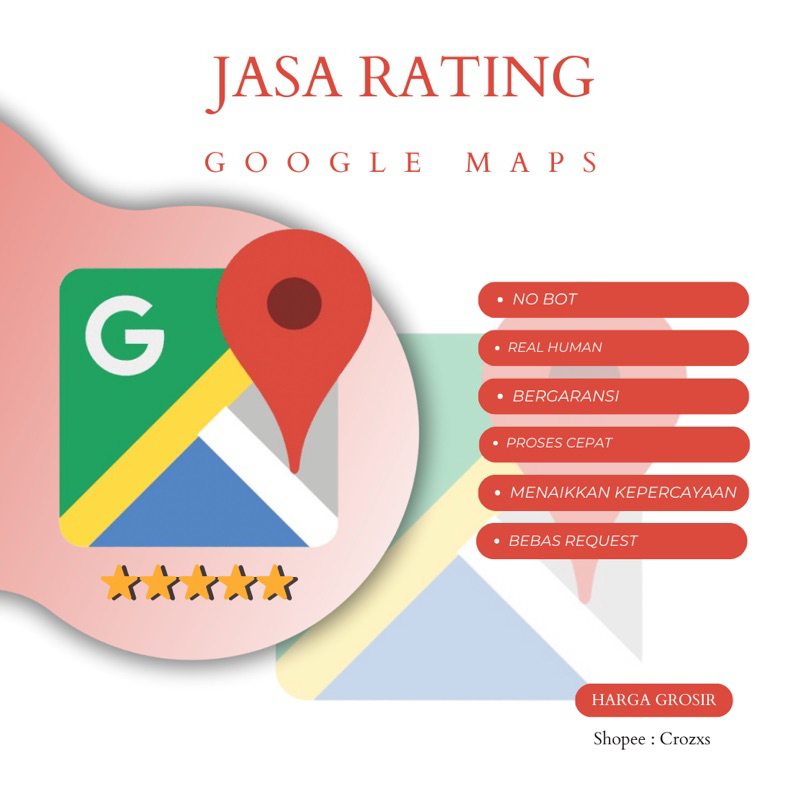 Jual Review/ Rating/ Ulasan Google Maps/ Gmaps Permanen Real Human Proses | Shopee Indonesia