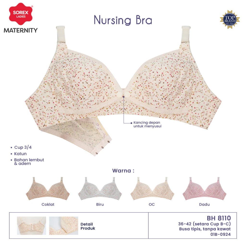 Jual BH Ibu Menyusui Bayi Nursing Bra Tanpa Kawat SOREX 8110 / BH 8085 ...