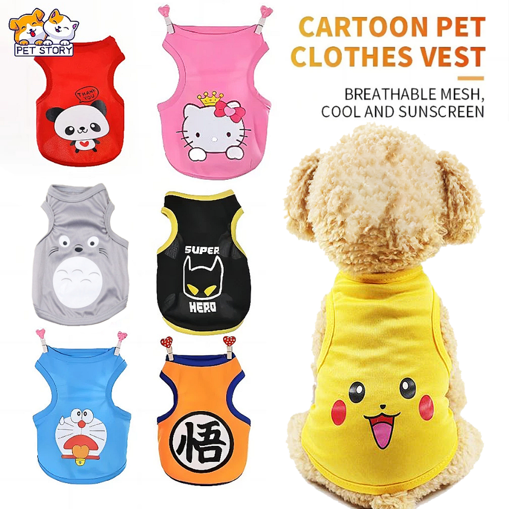 Jual Pakaian Kucing Lucu Anjing Tshirt Kartun Kelinci Baju Musim Panas ...