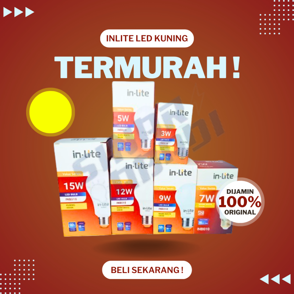 Jual Inlite LED Value E27 3000K (Kuning) | Shopee Indonesia