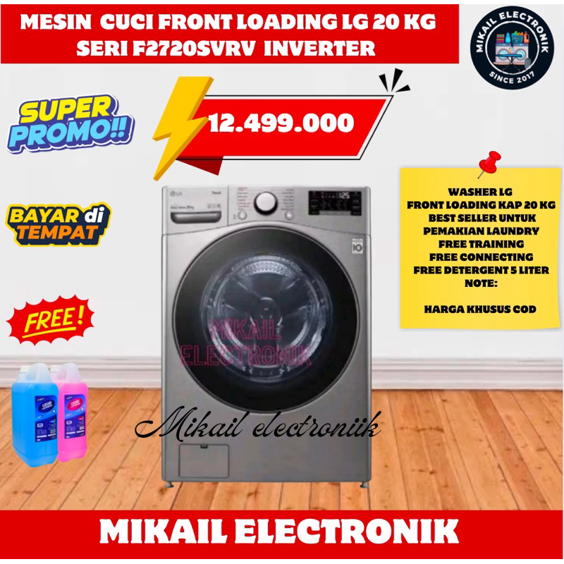 Jual MESIN CUCI LG 20 KG FRONT LOADING F2720SVRV TURBO WASH AI DD 2720SVRV | Shopee Indonesia