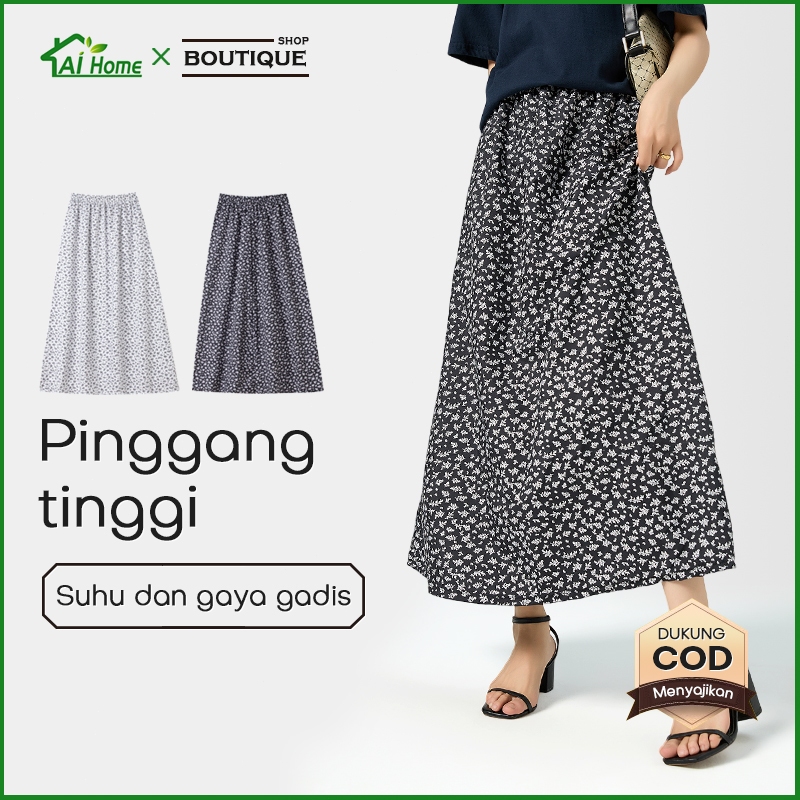 Jual AIHOME Rok motif bunga/rok gaya baru/rok gaya korea motif bunga ...