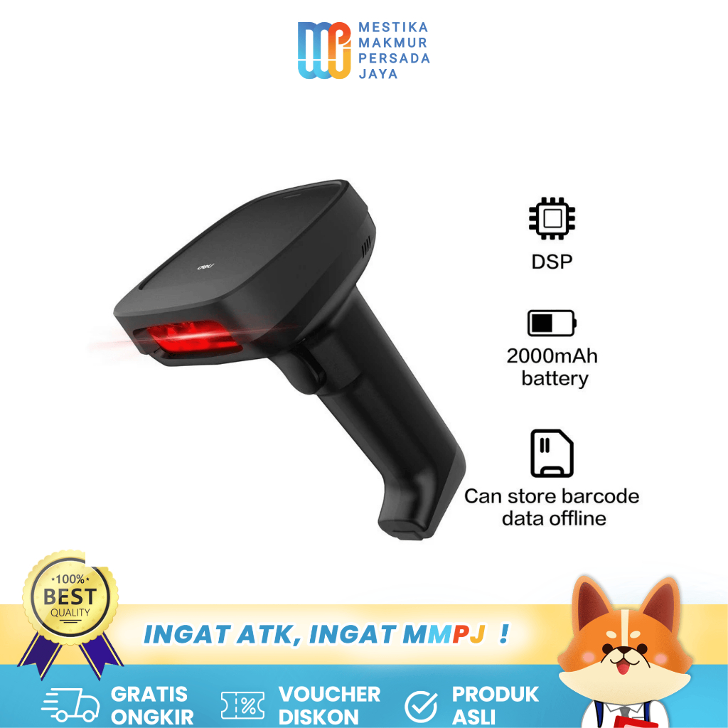 Jual Deli Barcode Scannner / Handheld Scanner Barcode Wireless Untuk ...