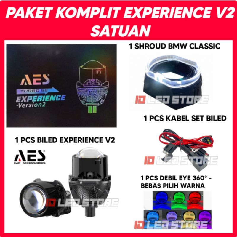 Jual Paket Komplit Biled Aes Turbo Experience V2 2.5 inch 60 Watt Motor ...