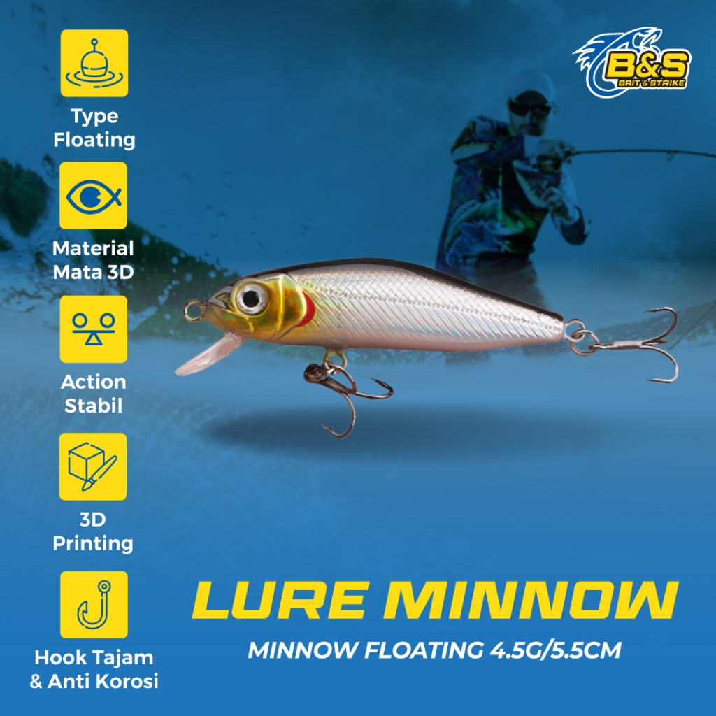 Jual Minnow Floating 4.5g / 5.5cm Umpan Pancing minnow MN084 | Shopee ...