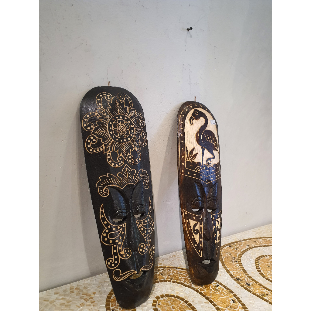 Jual Topeng Batik Dengan Ukiran Untuk Hiasan Dinding UK 50 cm | Shopee ...