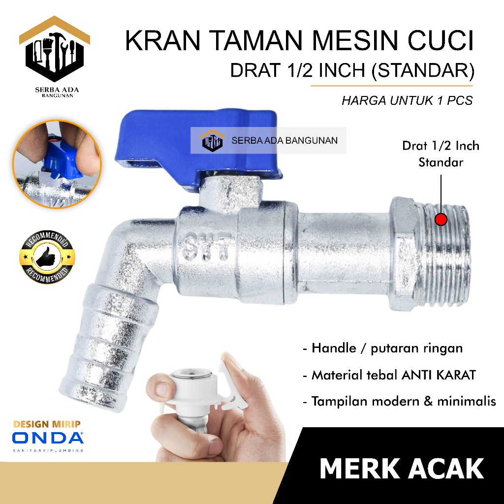 Jual Kran Air Besi Gagang Pendek Model ONDA Viper Ukuran 1/2 Inch Keran ...