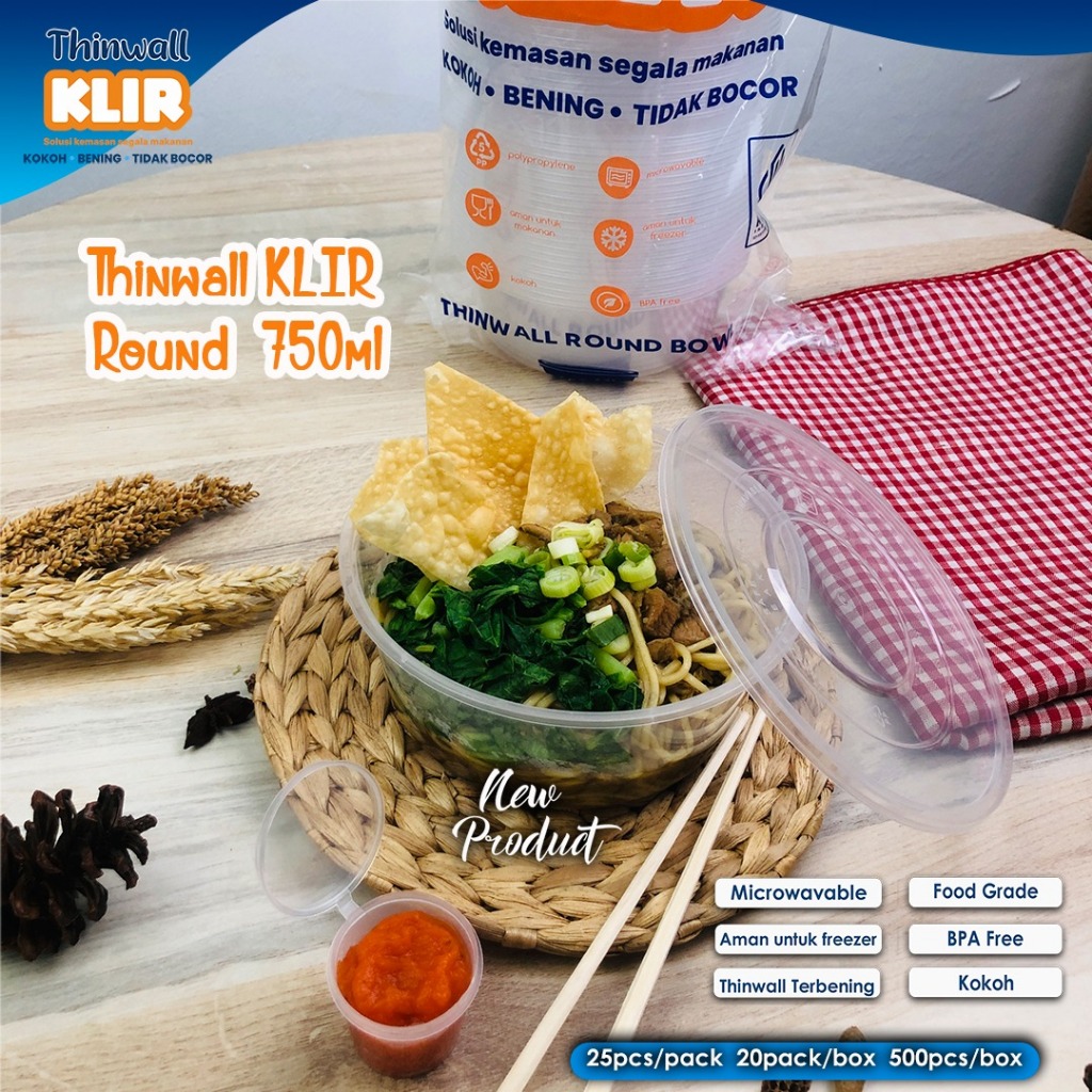Jual Thinwall 750 ml Round / Kotak Makan Plastik 750 ml Bulat / Food ...