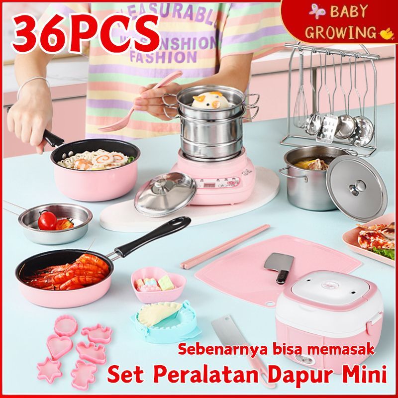 Jual 36pcs Mainan main mini kitchen set masak asli mainan masak anak ...