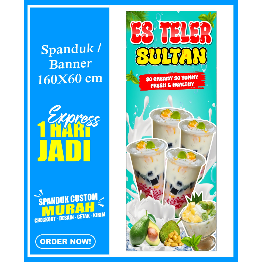 Jual BANNER / SPANDUK ES TELER SULTAN VIRAL 60 X 160 / Banner ES TELER SULTAN VIRAL, Spanduk ES ...