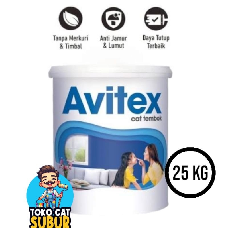 Jual Cat Tembok Avitex Emulsion Interior 25 Kg Super White | Shopee ...