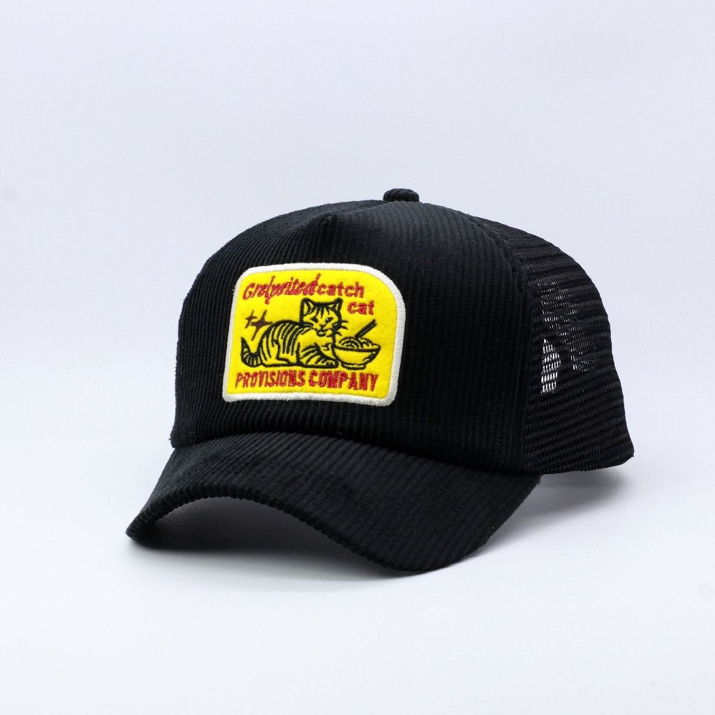 Jual TOPI TRUCKER LIDAH PENDEK WARNA HITAM BAHAN CORDUROY GRELYSITED ...