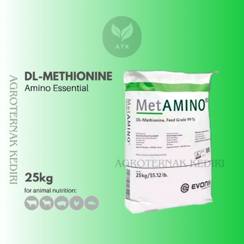 Jual DL Methionine Met Amino Evonik 25 kg penambah nafsu makan dan penggemukan ternak | Shopee ...