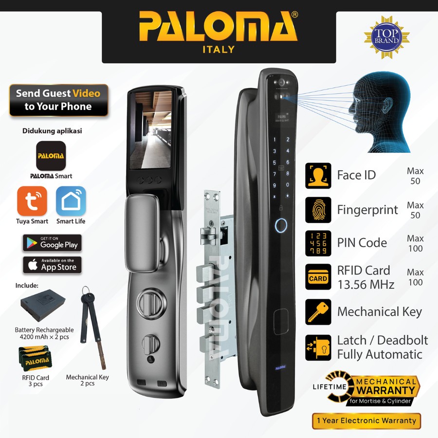 Jual PALOMA Smart Lock Kunci Pintu Digital Lock Smart Door Lock Smart ...
