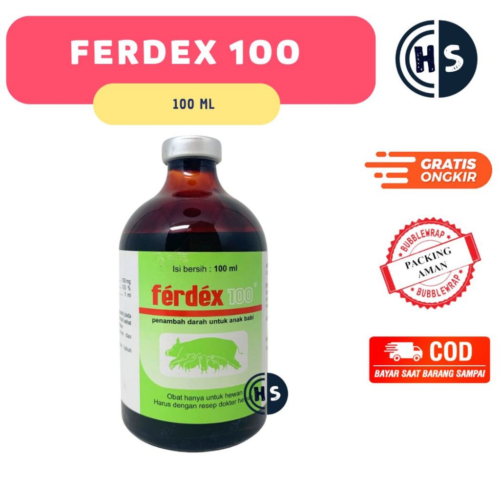 Jual FERDEX 100 ml - Penambah Darah Anak Babi Zat Besi Hewan Ternak ...