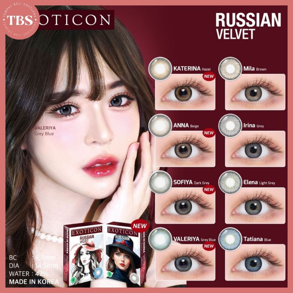 Jual SOFTLENS RUSSIAN VELVET 14,5MM NORMAL & MINUS / SOFLEN / SOFTLEN ...