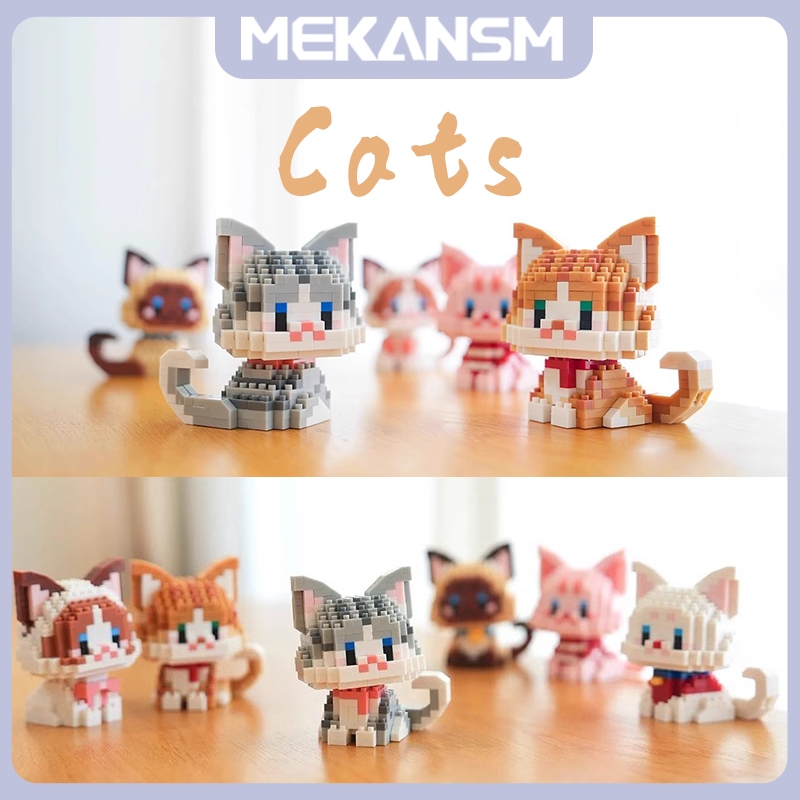 Jual MEKANSM Cat Block Hadiah Mainan Kucing Blok Bangunan Partikel ...