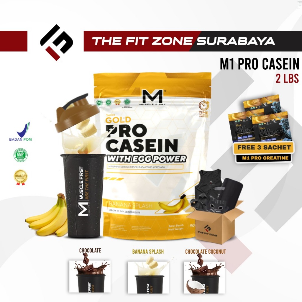 Jual M1 Muscle First Gold Pro Casein 2 Lbs With egg power Suplemen ...