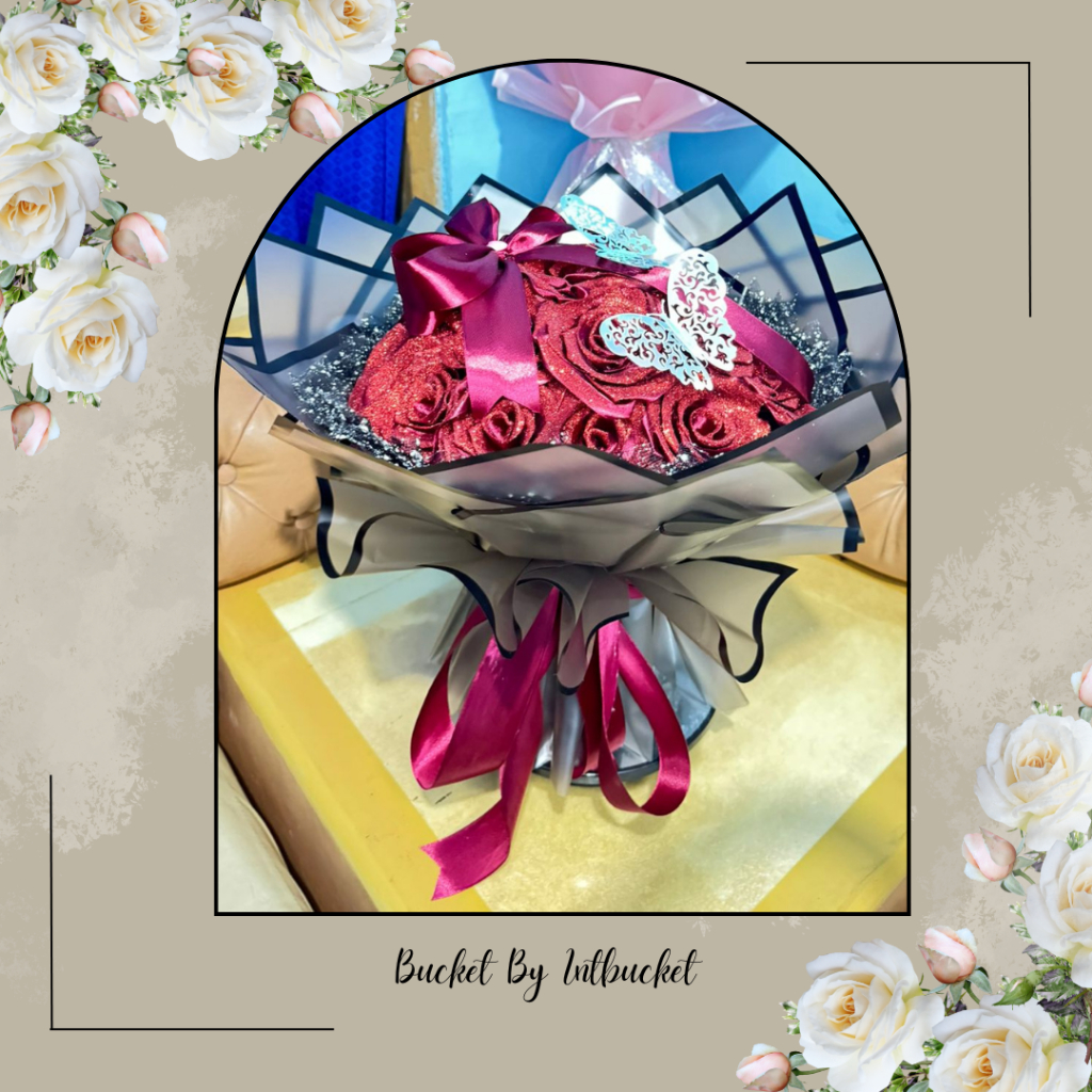 Jual Bunga Pita Satin MAROON PITA 25 Tangkai Bunga Buket Bunga Pita ...